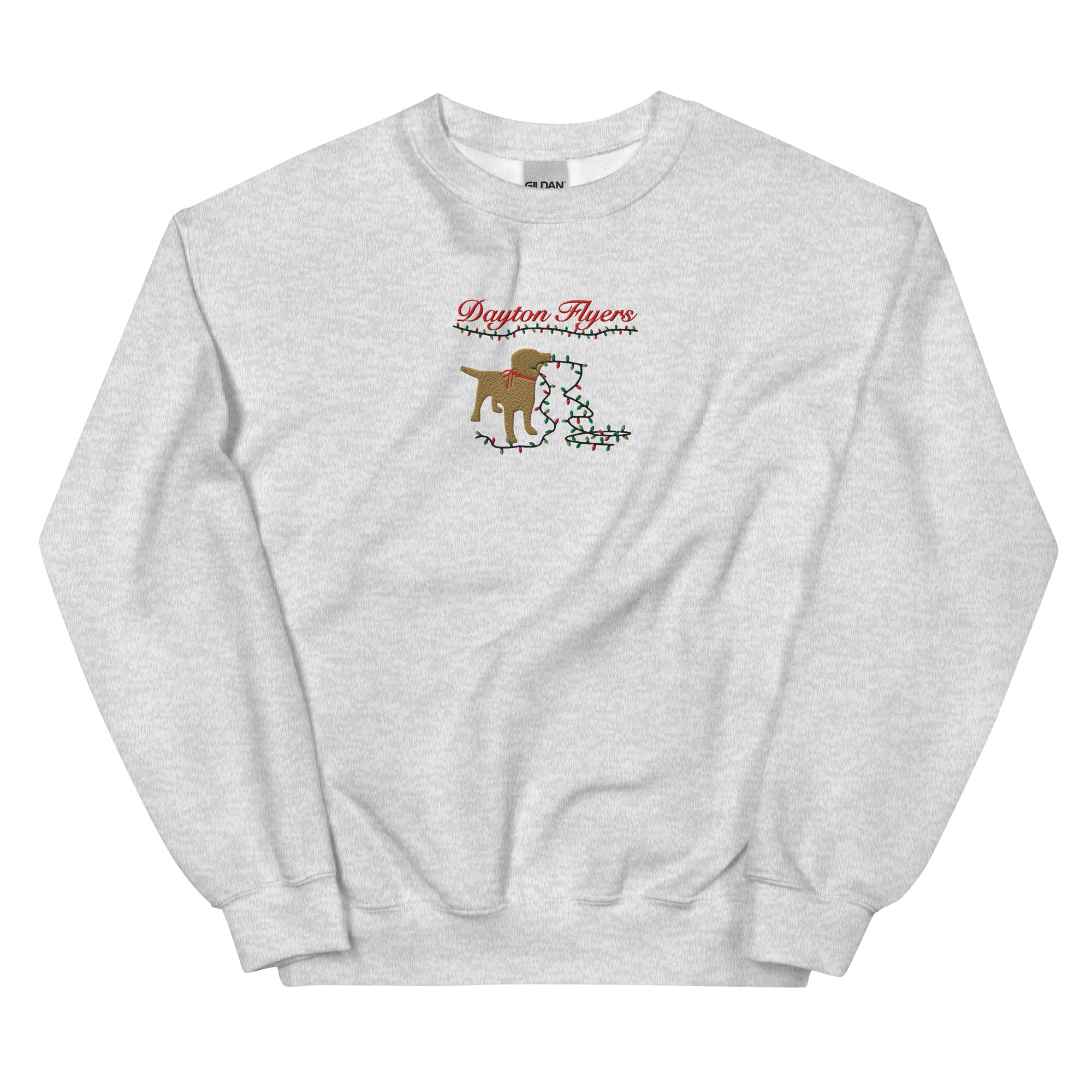 Dog & Christmas Lights Embroidered Crew – Rudy's Runway-Flyer Enterprises